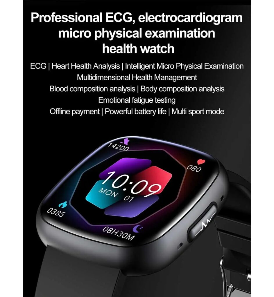 Smartwatch SPOVAN ET593 Electrocardiograma Monitor de Salud - NUBOFIT